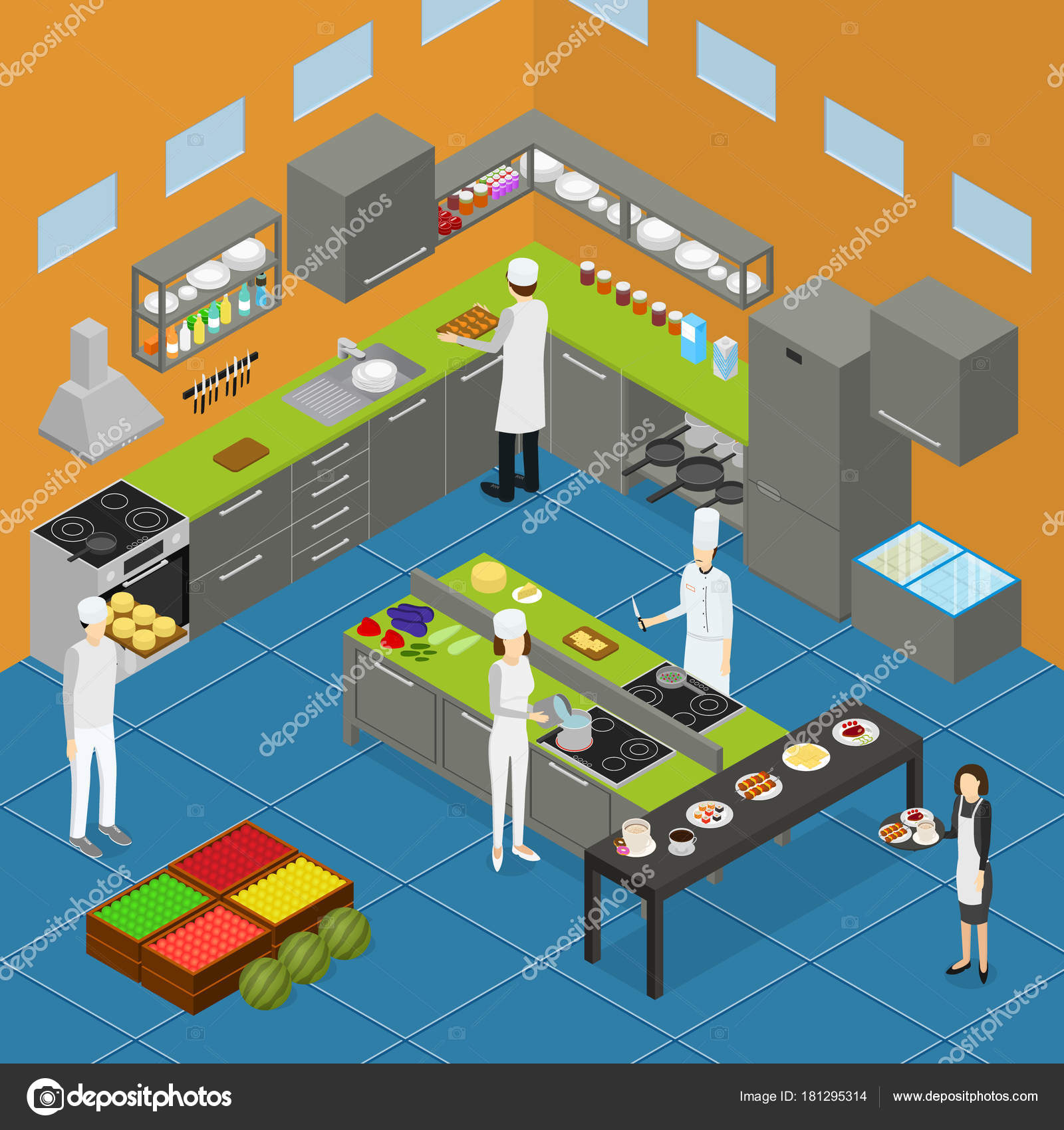 Restaurant Kitchen Illustration