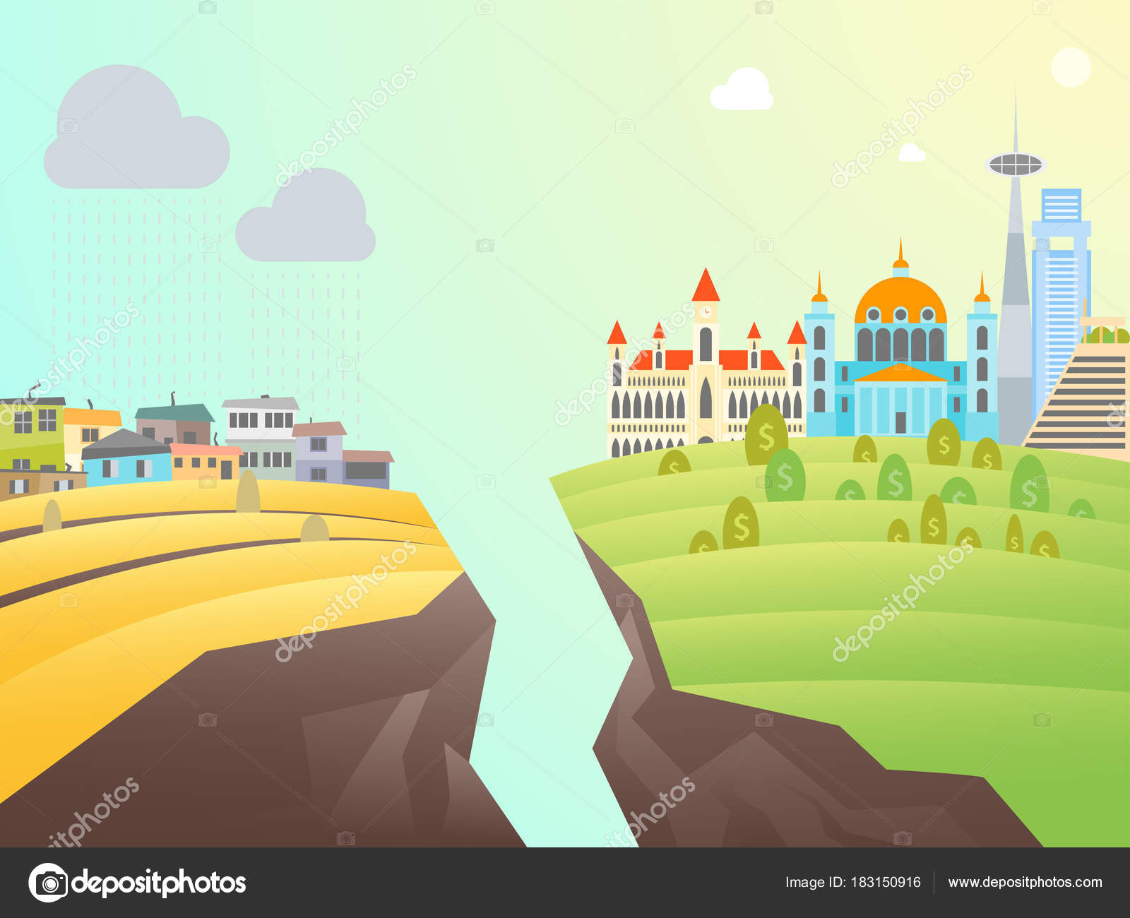 Affiche de carte de la pauvreté et de la richesse. Vecteur — Image ...