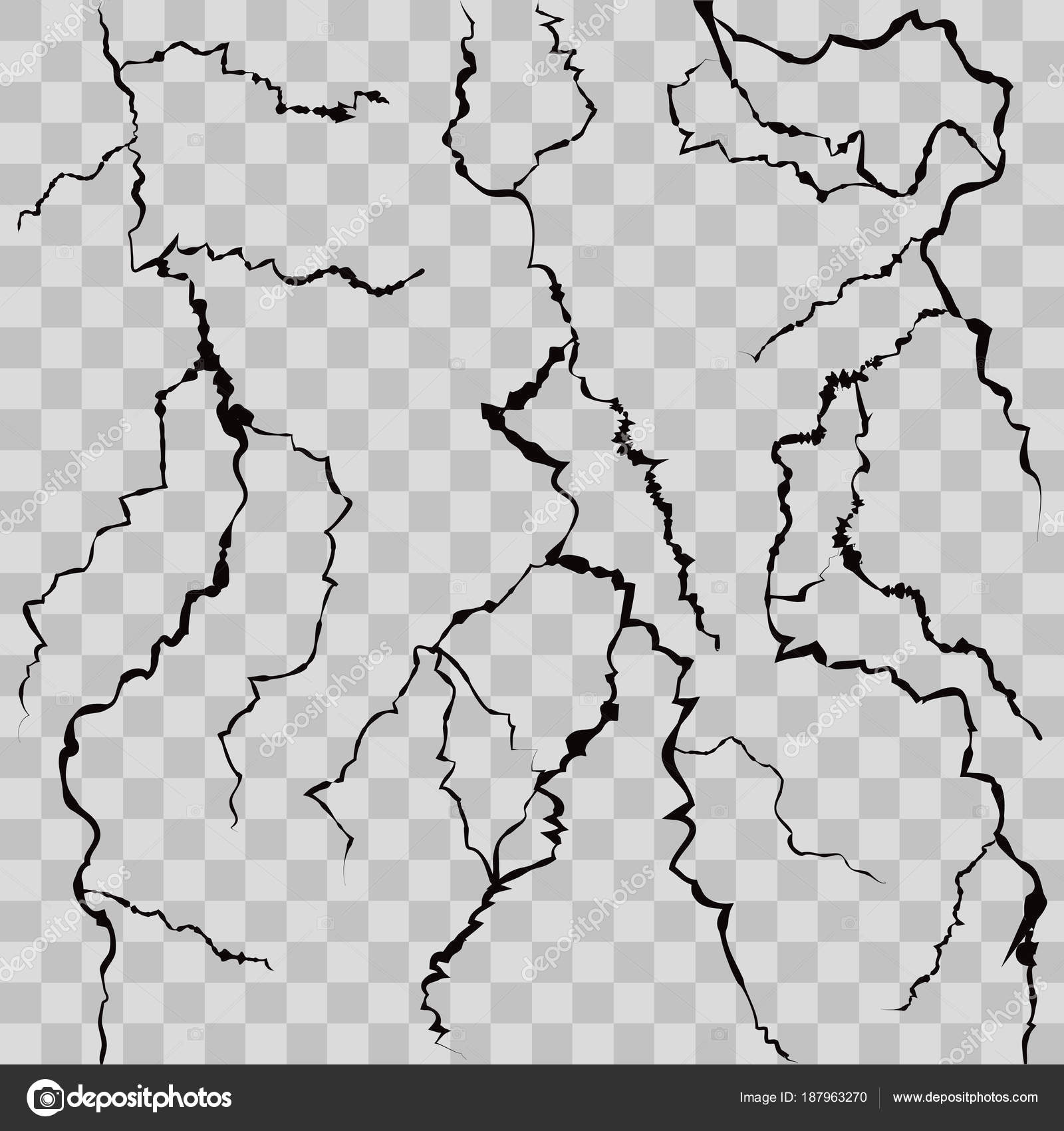Realistic Detailed 3d Wall Cracks Set. Vector — Stock Vector © bigmouse ...