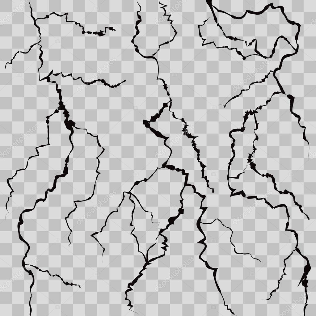 Realistic Detailed 3d Wall Cracks Set. Vector — Stock Vector © bigmouse ...