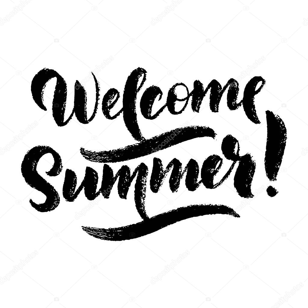 Letras dibujadas a mano vectoriales sobre Summer. Caligrafía aislada ...
