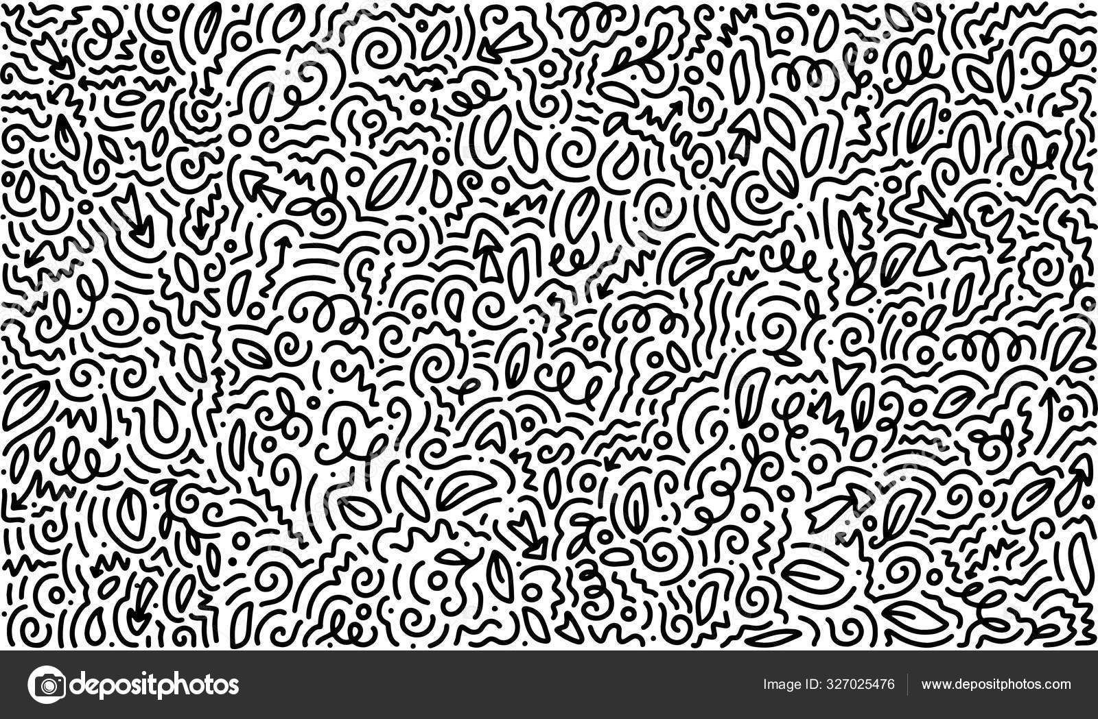 Scattered Geometric Line Shapes Abstract Background Design Vector Black ...