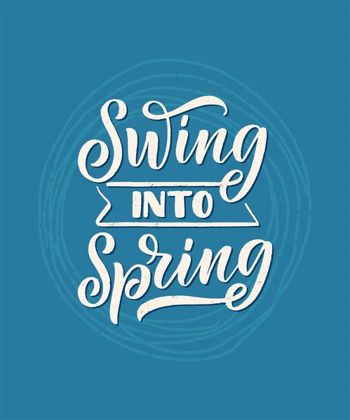 Spring Time Lettering Greeting Card Fun Season Slogan Typography Poster ...
