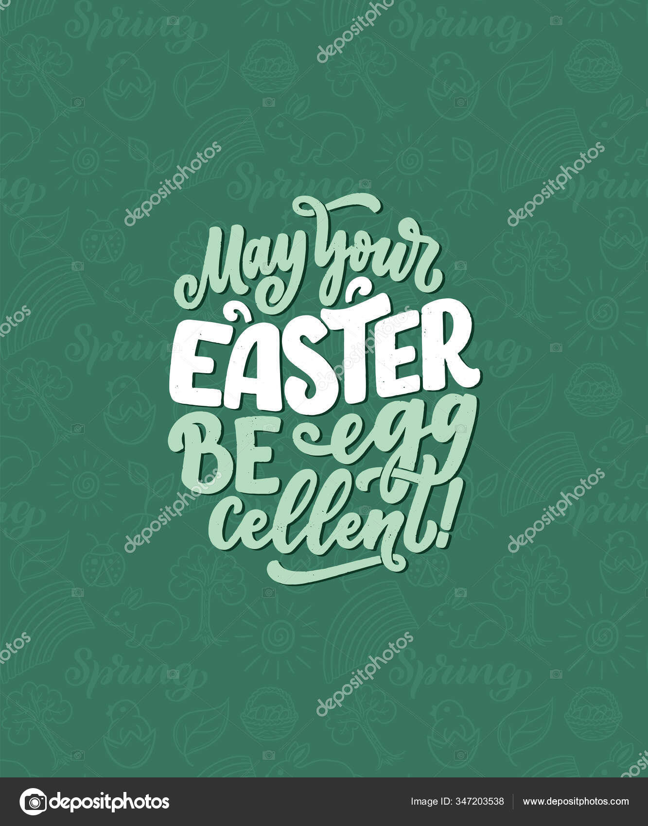 Calligraphy Lettering Slogan Easter Flyer Print Design Vector ...