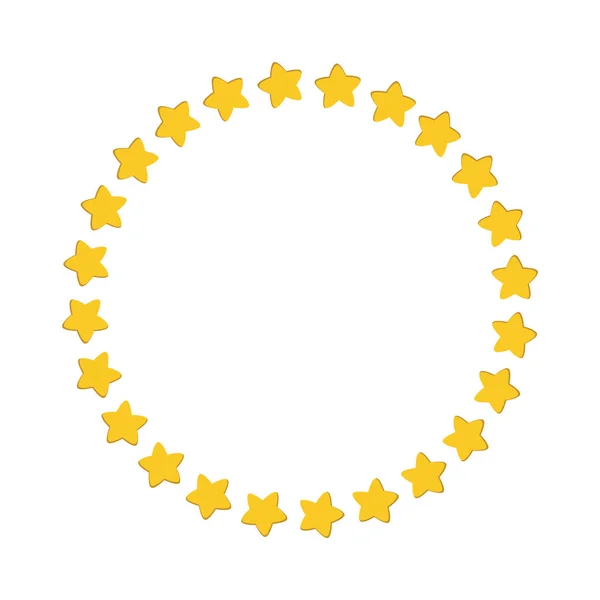 Star in circle shape. Starry vector border frame icon isolated on a ...