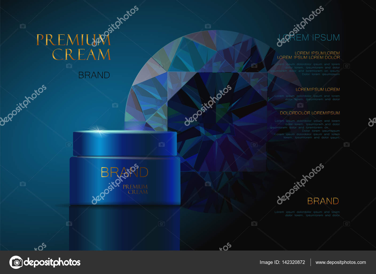 Layout leaflet. premium cosmetic cream. skin care. Stock Vector Image ...