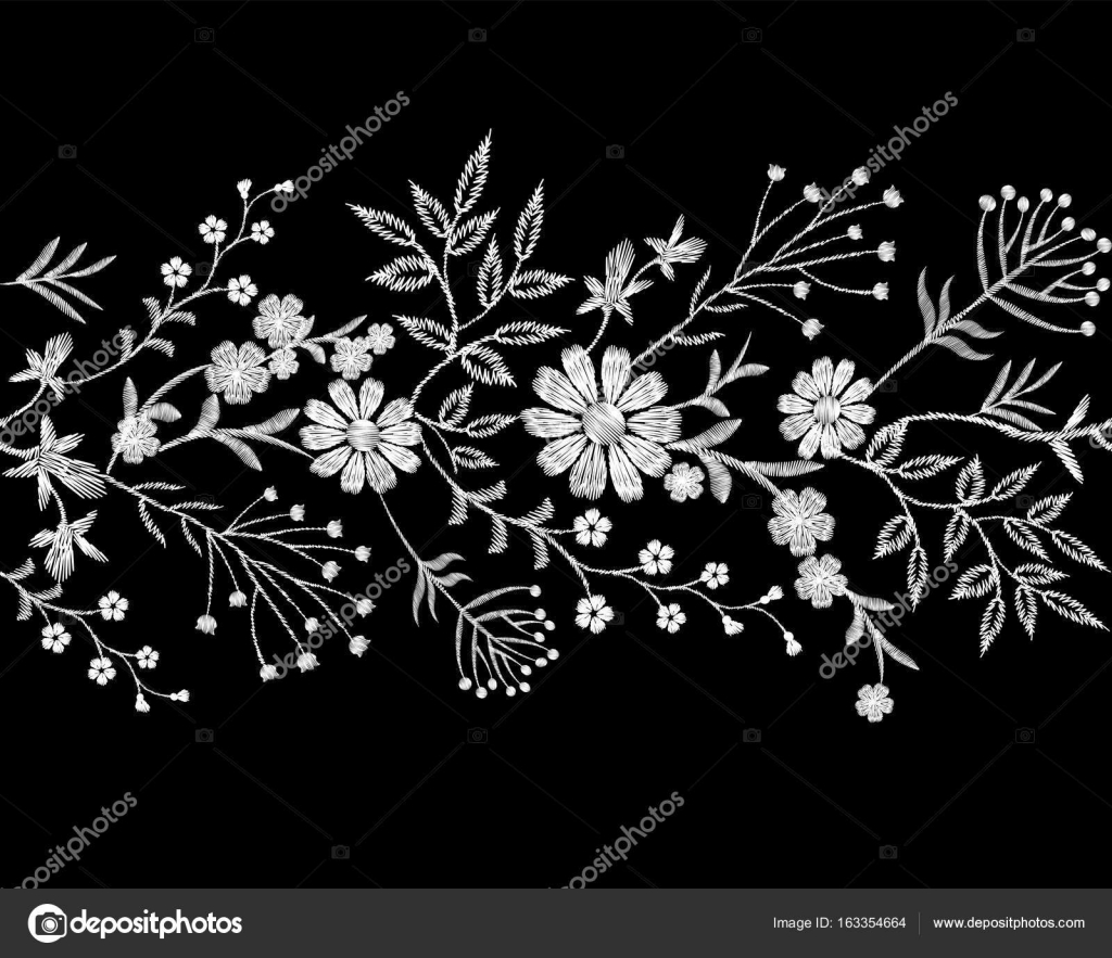 White Floral Lace Border