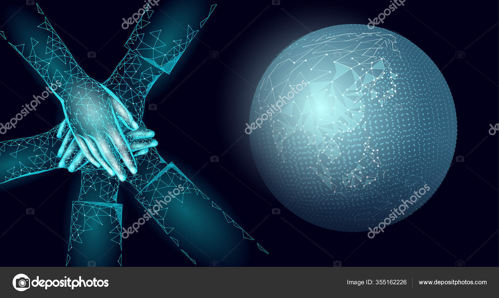 World global unity business concept. Together against problem. Teamwork ...