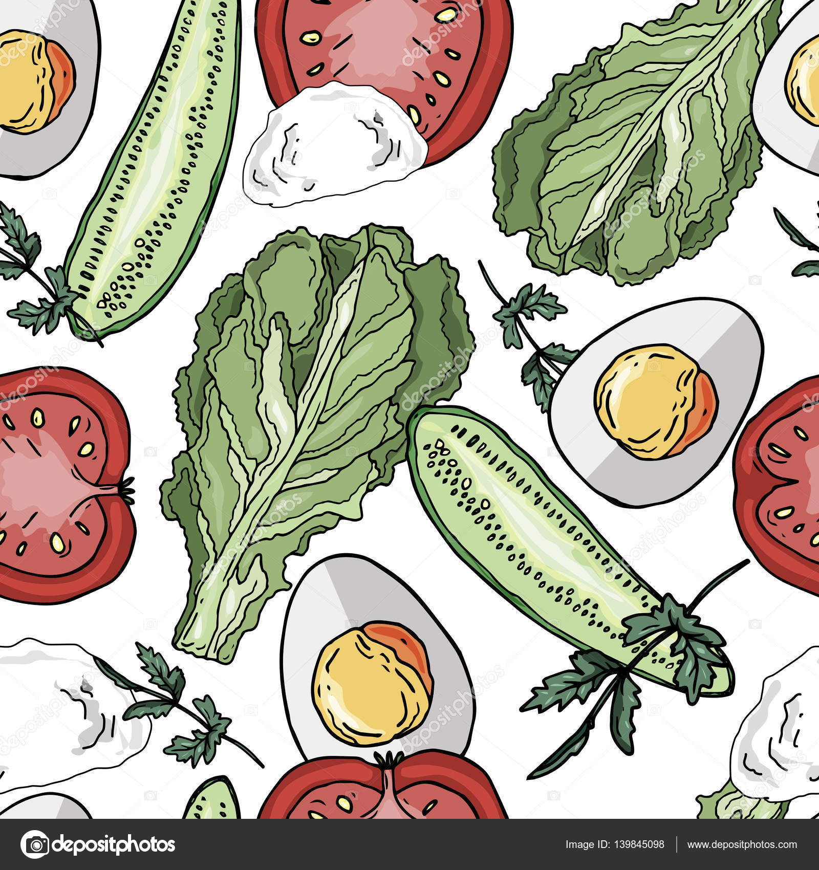 Vegetables seamless background — Stock Vector © var_varik #139845098