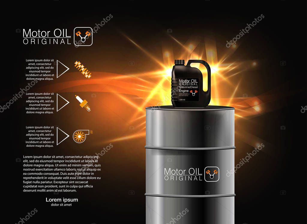 Bottle engine oil background, vector illustration — Stock Vector ...