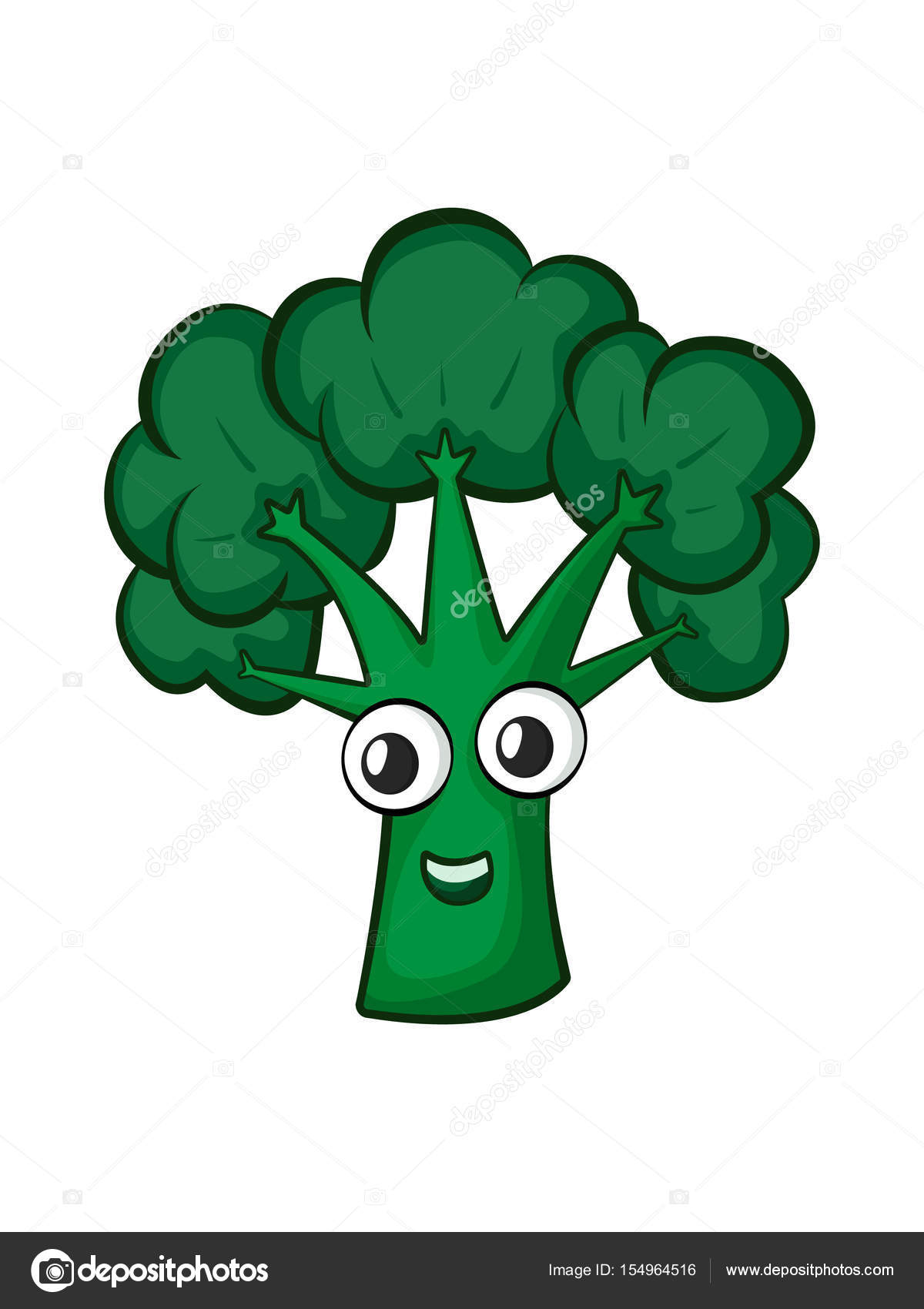 Funny Broccoli Character — Stock Vector © Anna Boro 154964516
