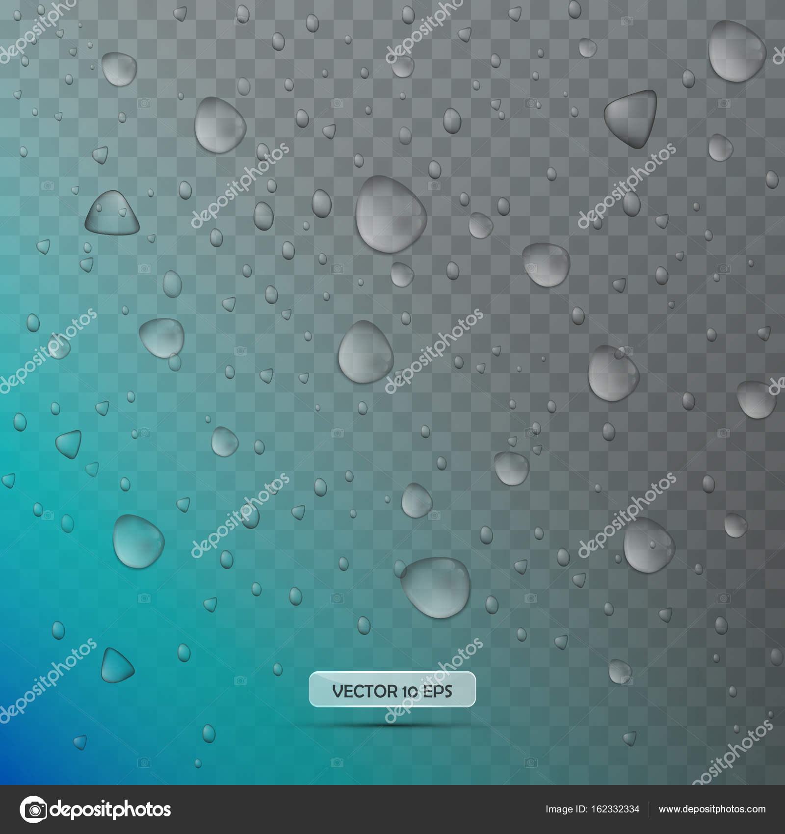 Realistische Wassertropfen. Vektorillustration. transparente ...