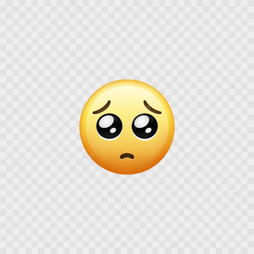 Liderando la cara emoji con los ojos grandes. Isolado. Grandes ojos ...