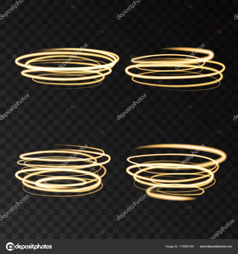 Golden glow neon spiral lights effects. Stock Vector Image by ...