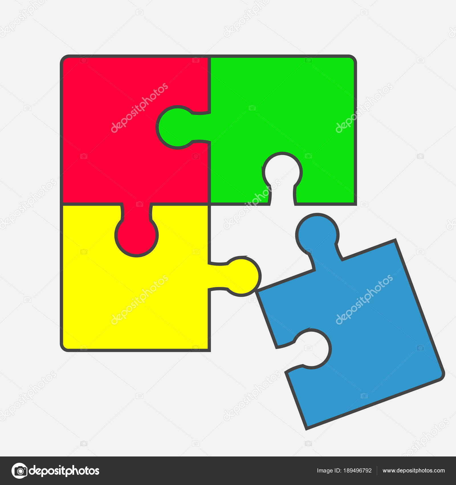 Pazzle color icon. Multicolored pazzle vector icon. Stock Vector Image ...