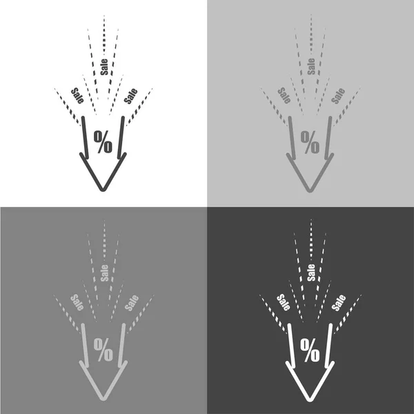 Vector icon of falling prices. Discounts. Sale in the store. The Stock ...