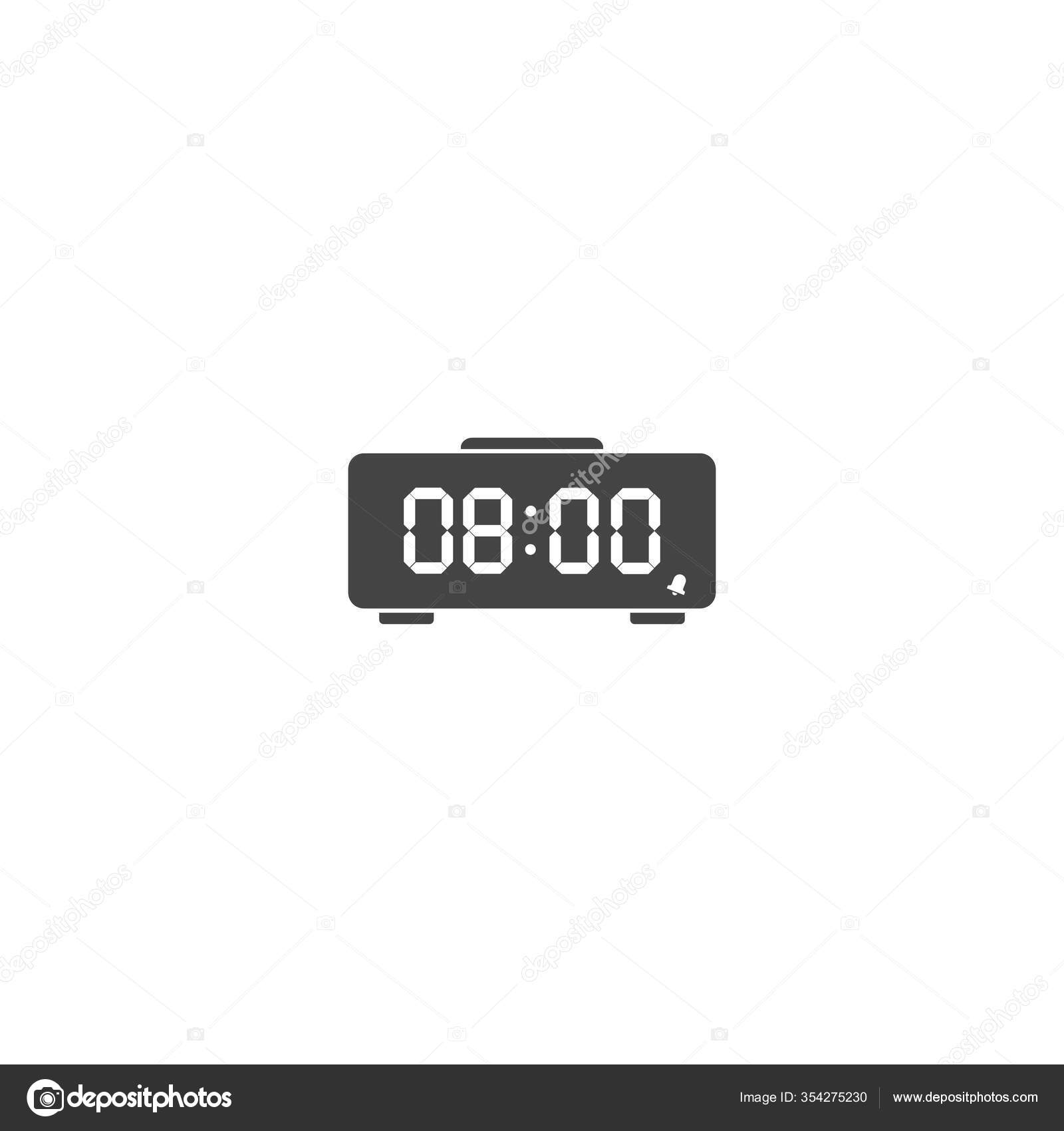 Digital Electronic Clock Vector Icon White Isolated Background Layers ...