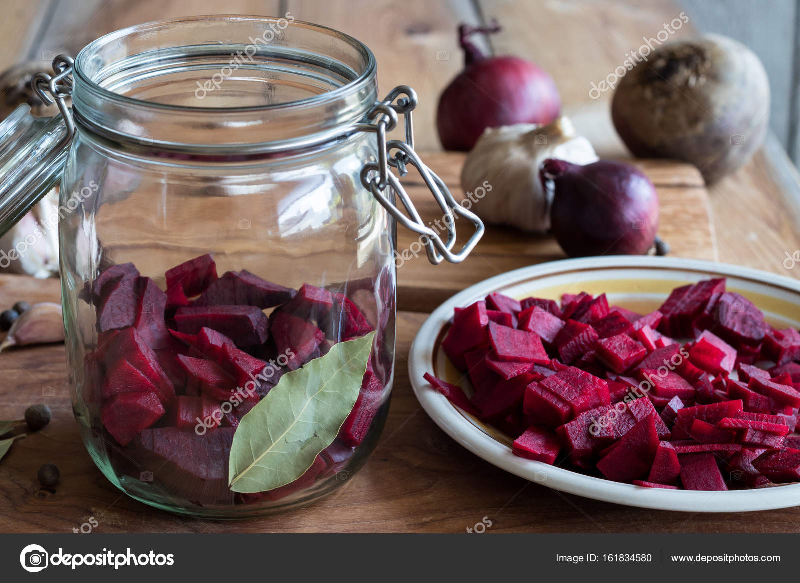 Preparation of fermented beets (beet kvass) in a jar Stock Photo by ...