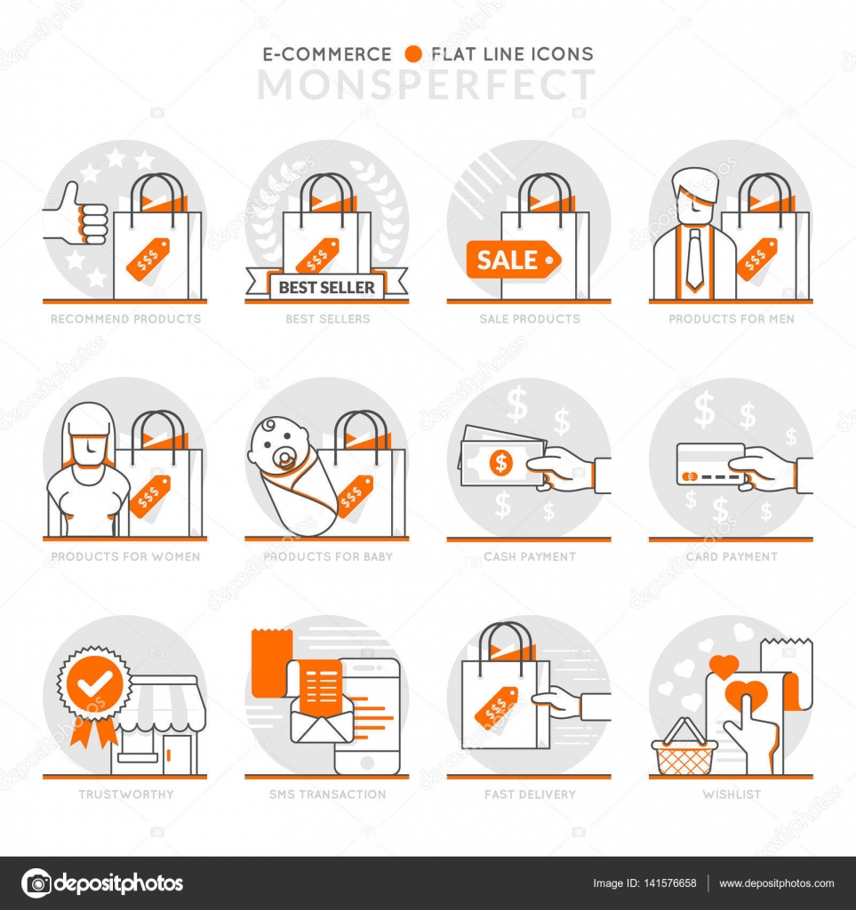 Infographic Icons Elements about E-Commerce. Stock Vector Image by ...