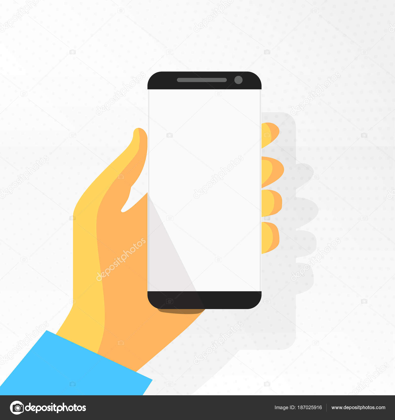 Mobile phone with empty screen. Vector in flat style on white ...
