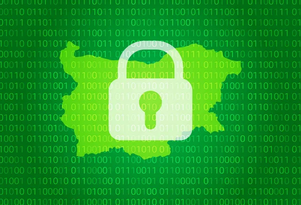 Map of Switzerland. illustration with lock and binary code background. internet blocking,virus ...