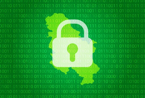 Map of Switzerland. illustration with lock and binary code background. internet blocking,virus ...