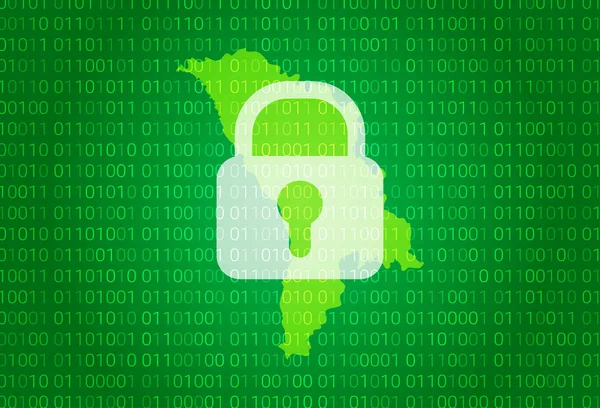 Map of Switzerland. illustration with lock and binary code background. internet blocking,virus ...