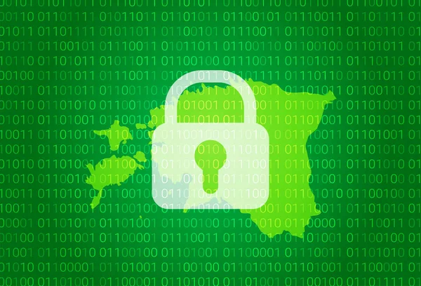 Map of Switzerland. illustration with lock and binary code background. internet blocking,virus ...