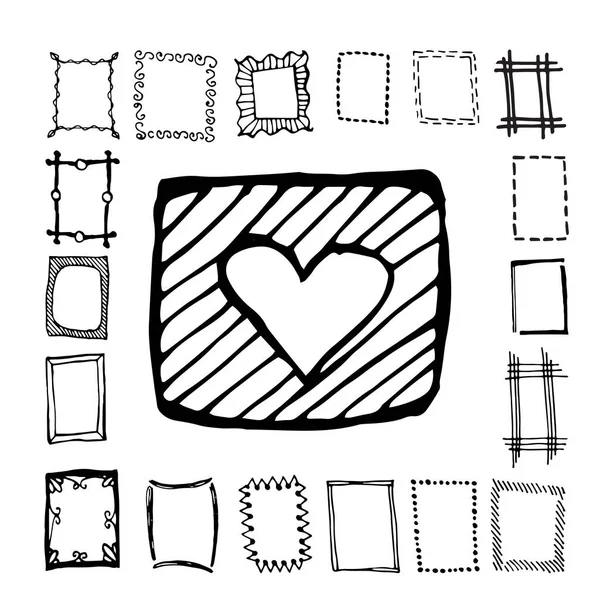 Hand drawn rectangle frames set — Stock Vector © Oksana6299956 #132116744