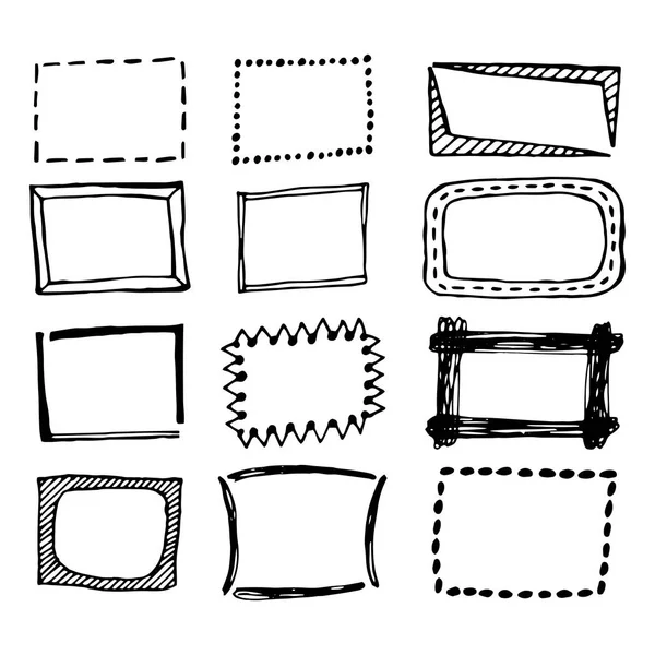 Hand drawn rectangle frames set — Stock Vector © Oksana6299956 #132116744