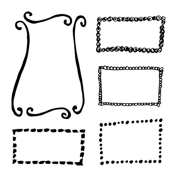 Hand drawn rectangle frames set — Stock Vector © Oksana6299956 #132116744
