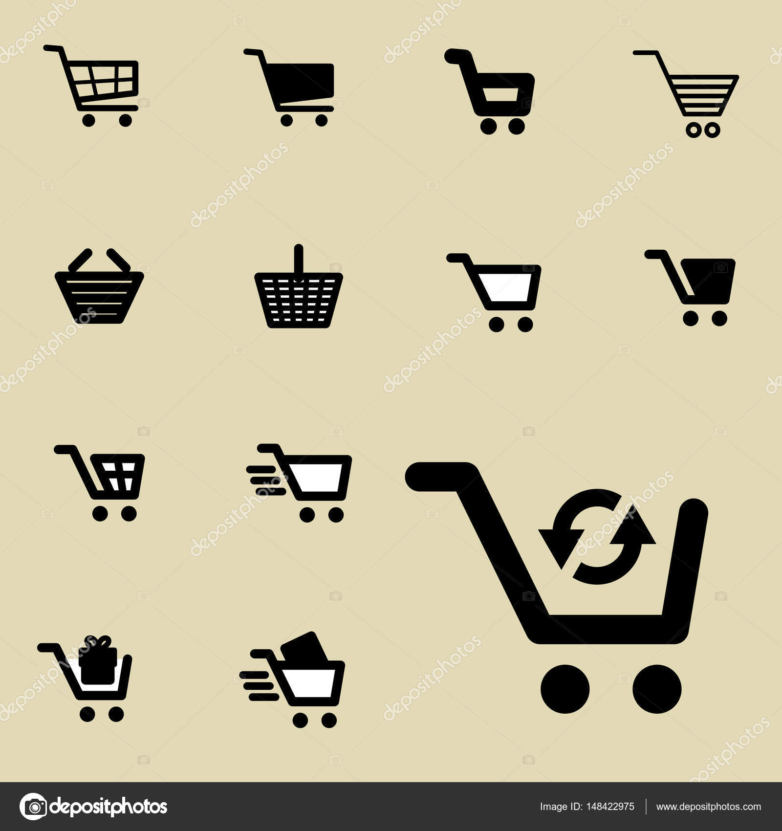 Panier Icône Set isolé Vecteur par ©Artem_Stepanov 148422975