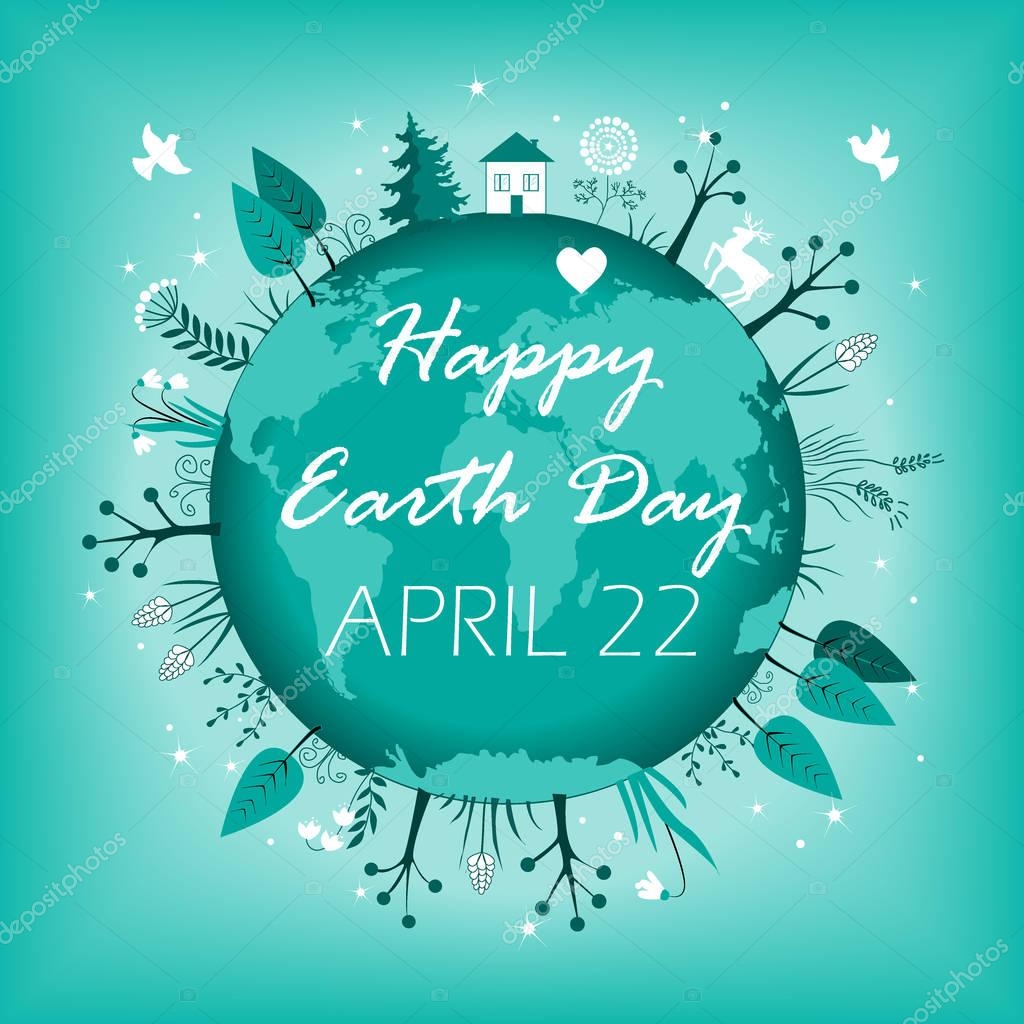 Banner del 22 de abril. Diseño de tarjetas del Día de la Tierra feliz ...