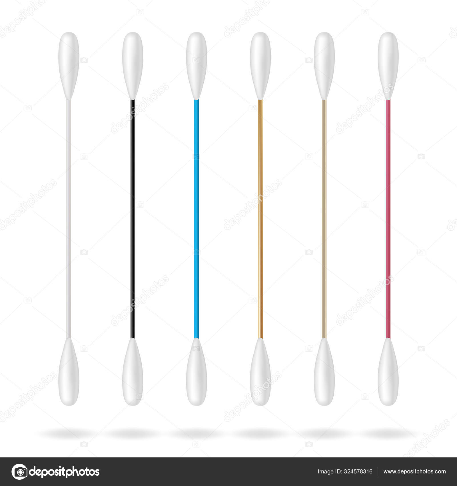 Cotton swabs for ears. Realistic cotton ear swab set Stock Vector by ...