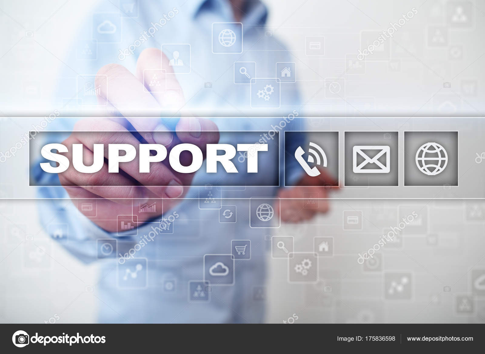 Technical support. Customer help. Business and technology concept ...