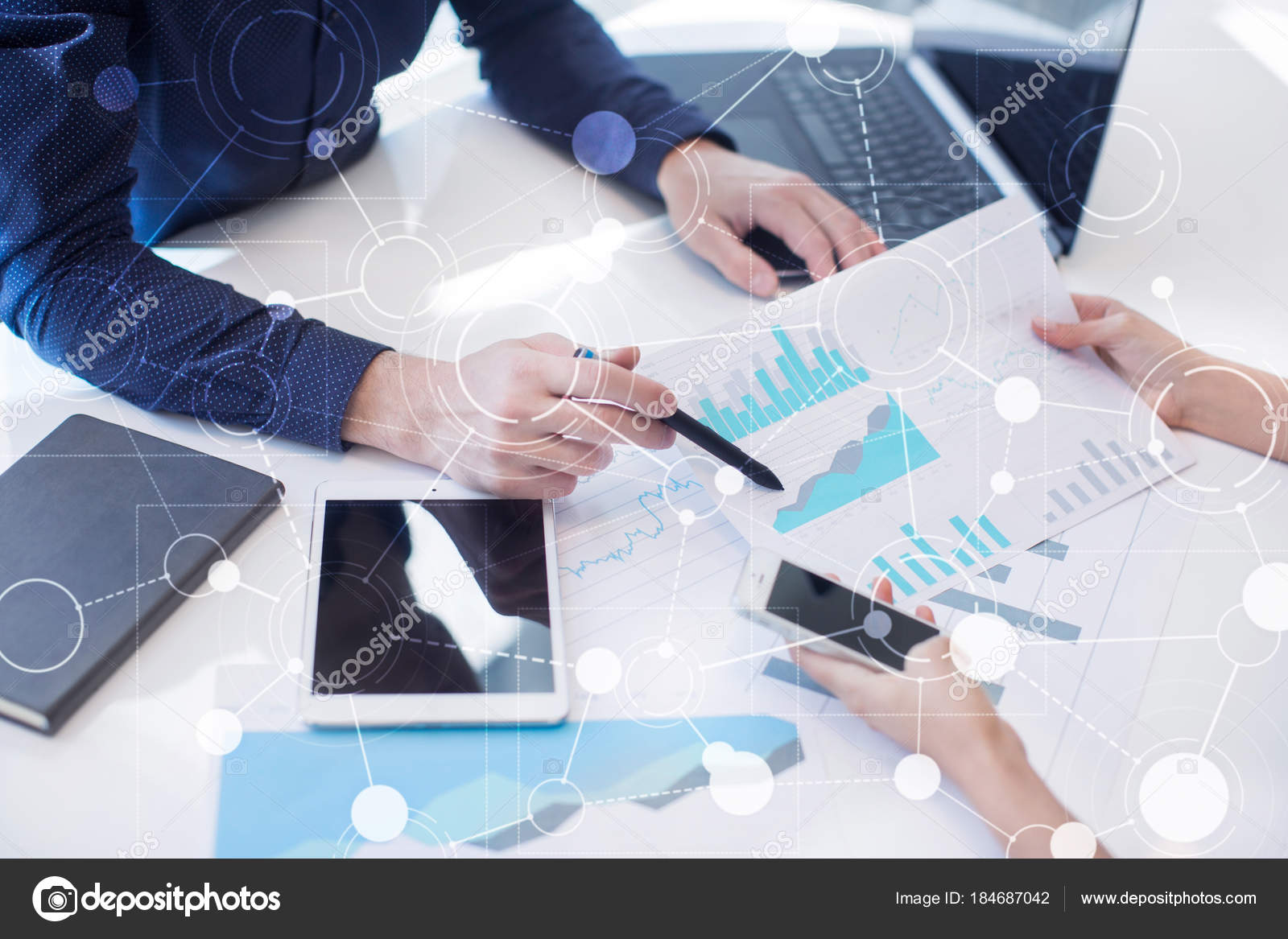 Template for text, Virtual screen Background with icons. Business ...