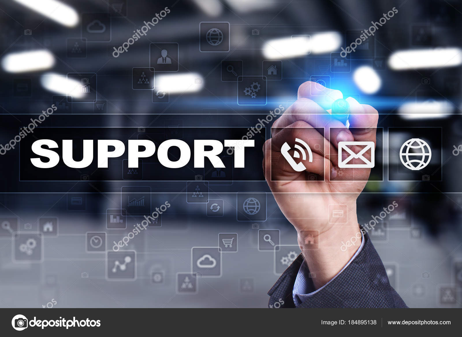 Technical support. Customer help. Business and technology concept ...