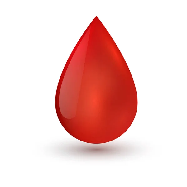 Red shiny drop of blood isolated on white background. — Stock Vector ...
