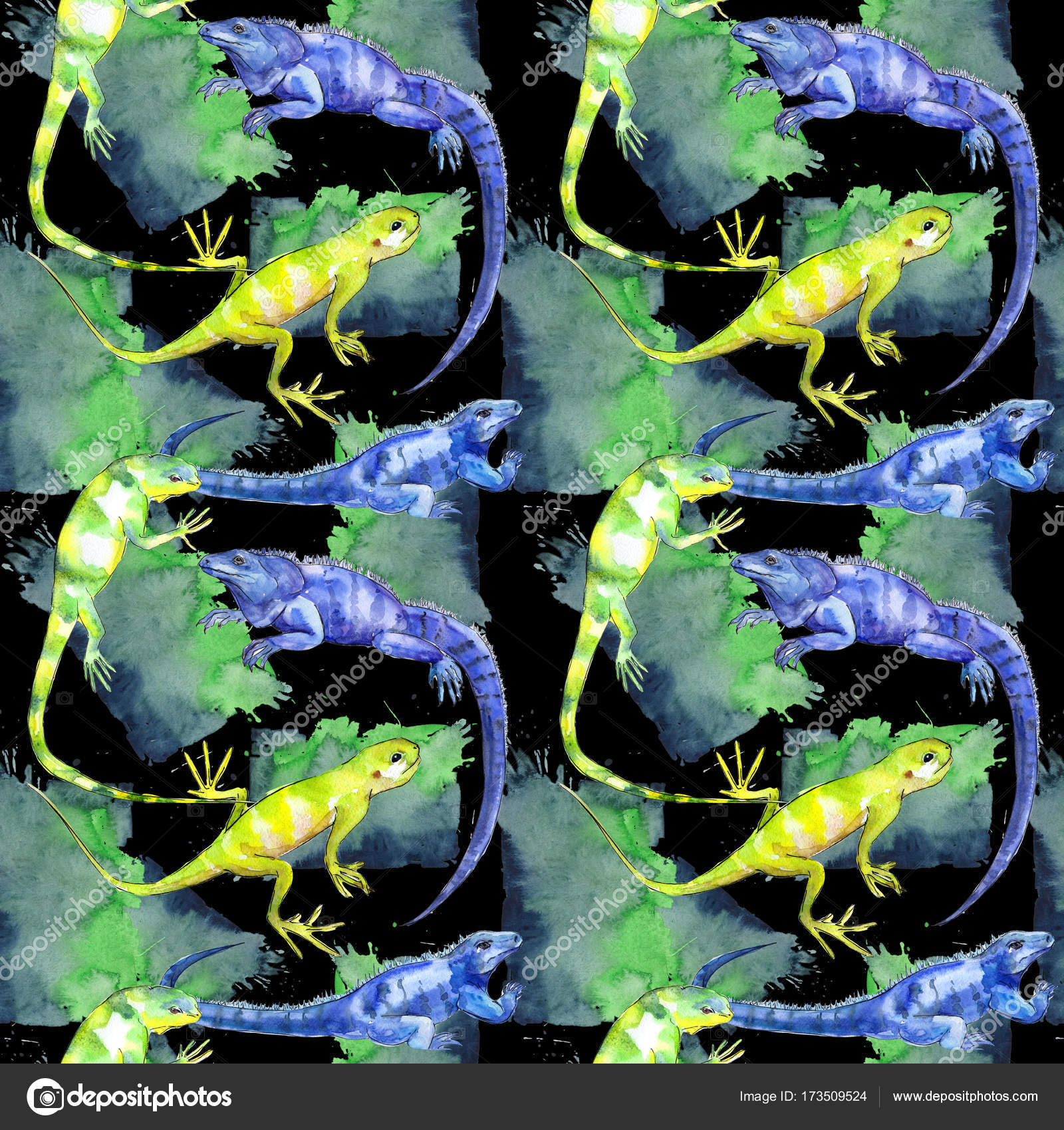 Exotic iguanas pattern Stock Photo by ©MyStocks 173509524
