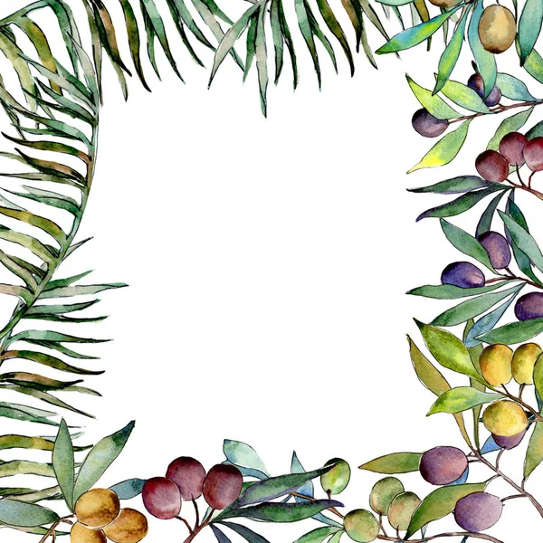 Olive tree frame in a watercolor style. Stock Photo by ©MyStocks 178943548