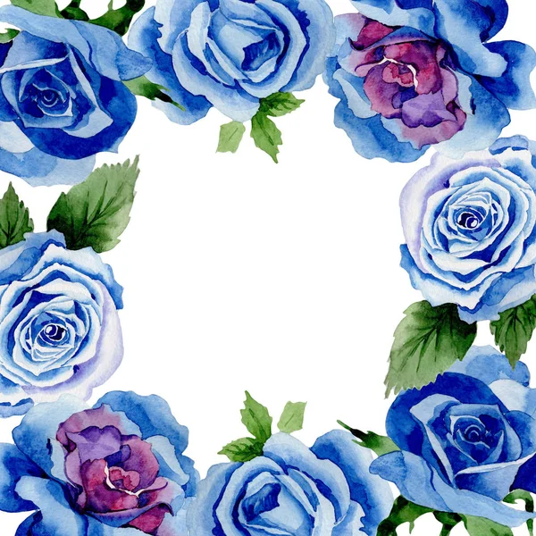 Blue Rose Corner Border