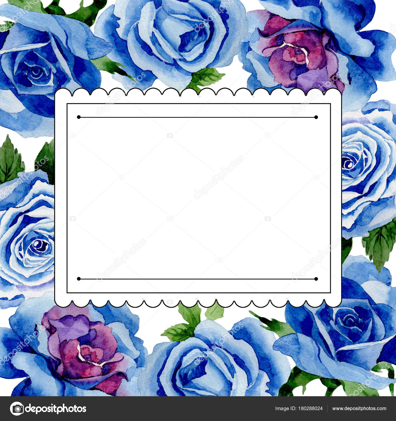 Blue Rose Corner Border
