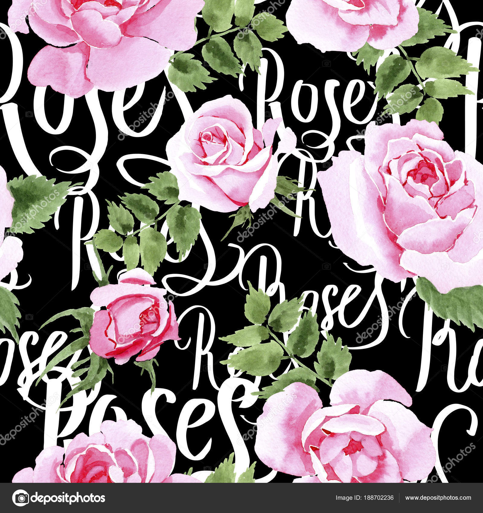 Wildflower tea rose flower pattern in a watercolor style. Stock Photo ...