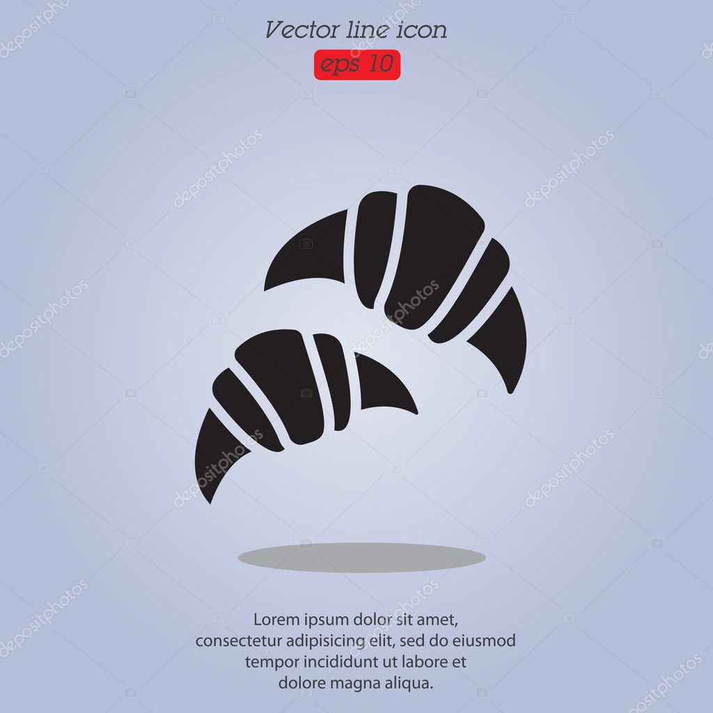 Croissants icono simple Vector de Stock de ©PPVector 125816434