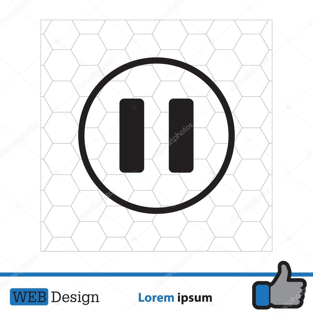 Simple pause icon Stock Vector by ©PPVector 125817948