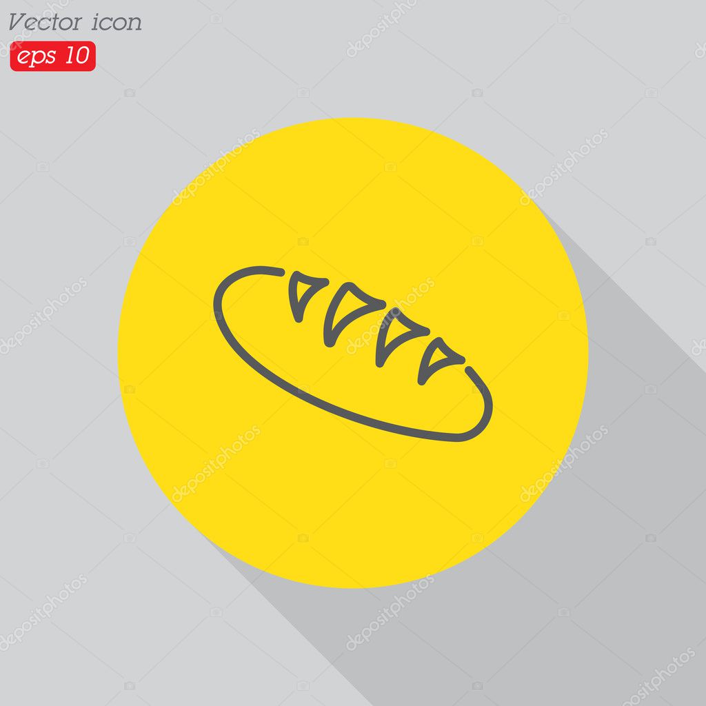 Long loaf icon Stock Vector by ©PPVector 125821174