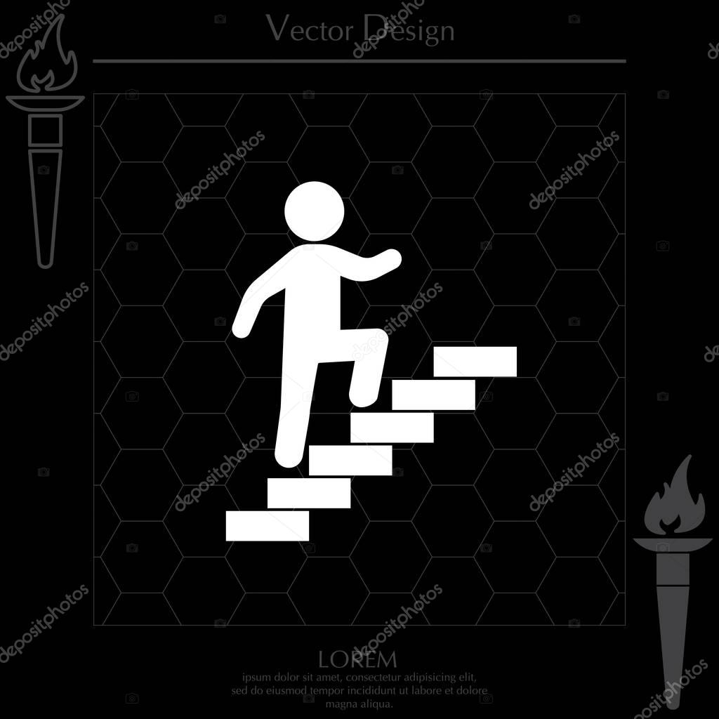 Walk Up Stairs Symbol — Stock Vector © PPVector #129420190