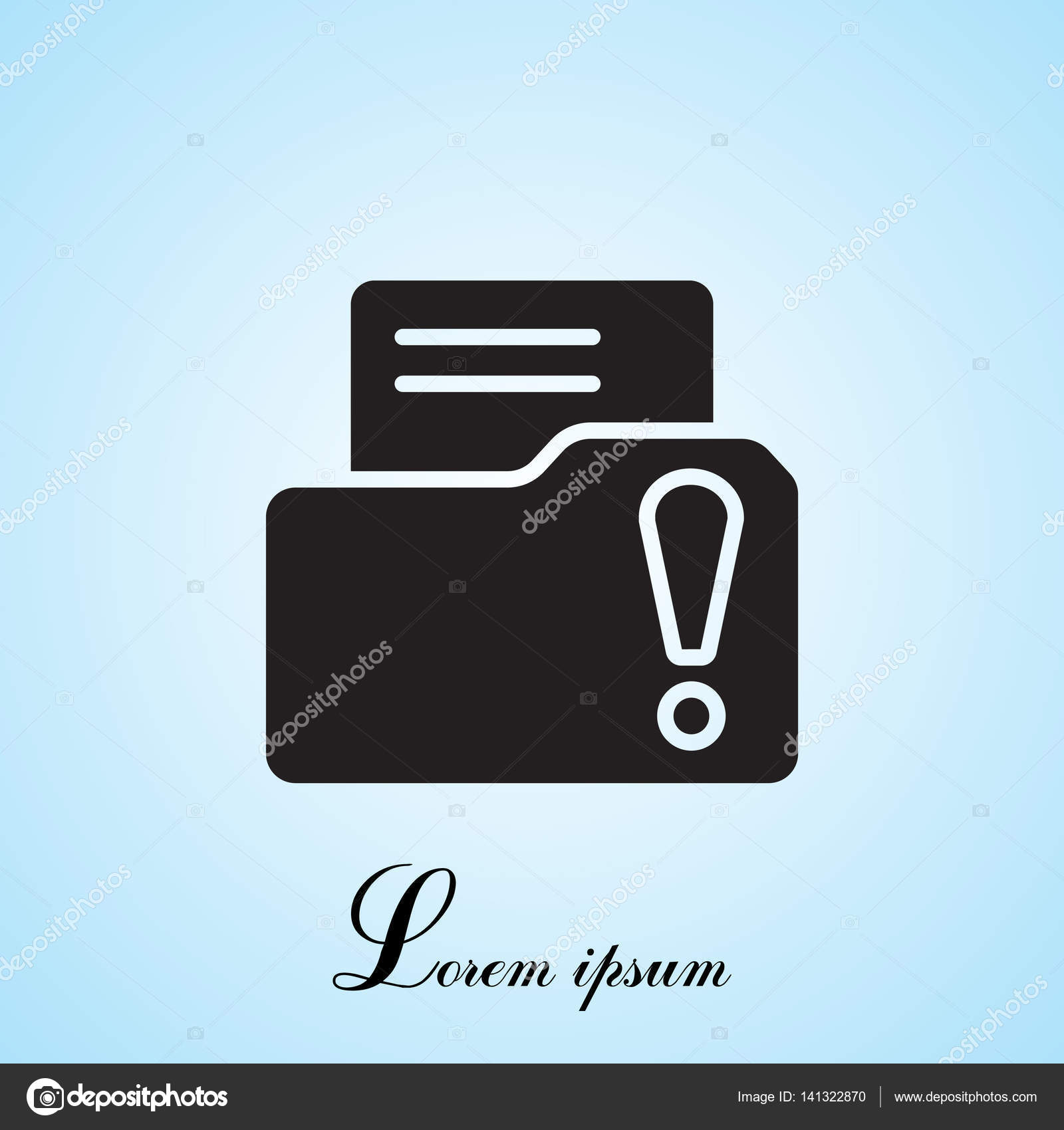 File folder icon with exclamation sign Stock Vector by ©PPVector 141322870