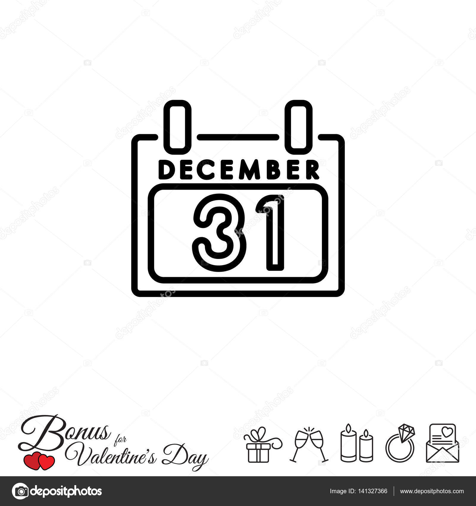Calendar, December 31 Stock Vector by ©PPVector 141327366