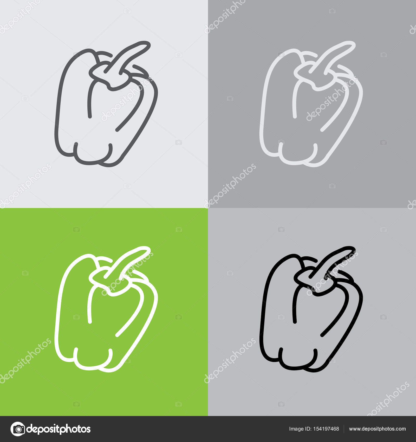 Pepper icons set Stock Vector by ©PPVector 154197468